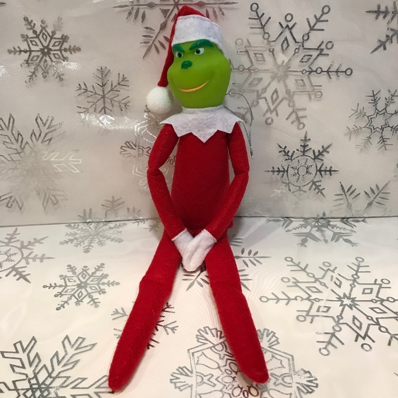 The Grinch | Holiday | Grinch Christmas Holiday Elf Shelf Sitter Red ...